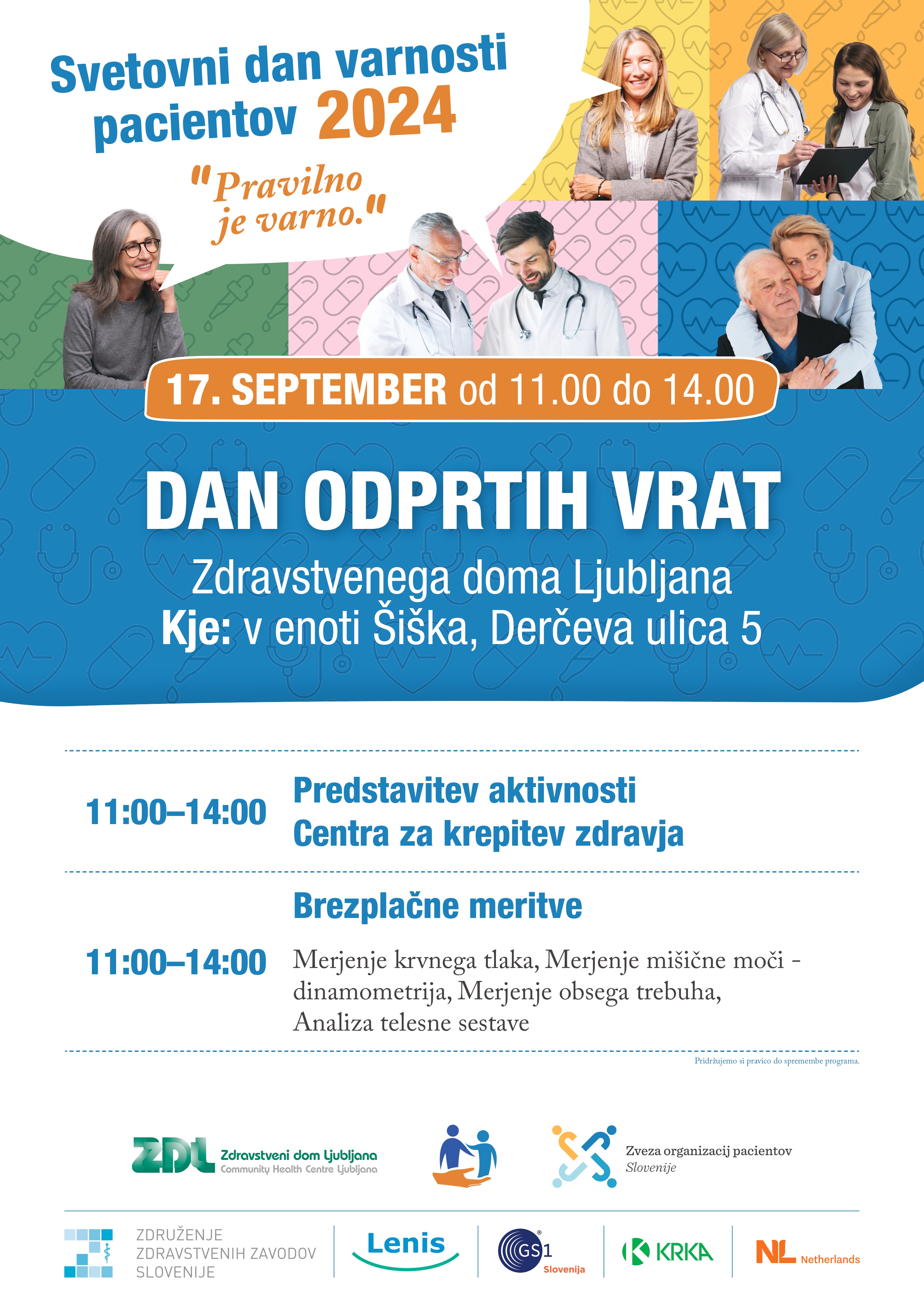 Svetovni dan varnosti pacientov 2024 - Dan odprtih vrat - Zdravstveni dom Ljubljana
